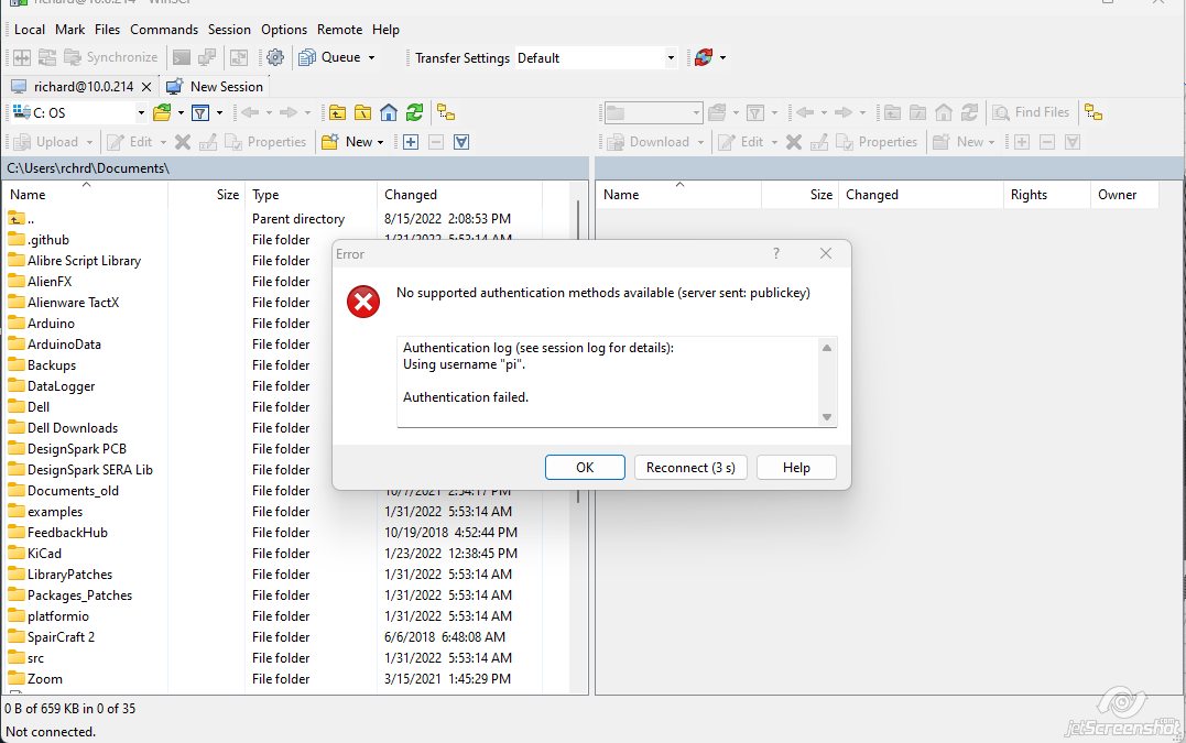 Cannot Connect With Raspberry Support Forum Winscp